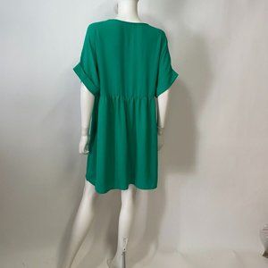 entro | Dresses | Entro Emerald Green Short Sleeve Vneck Mini Babydoll ...